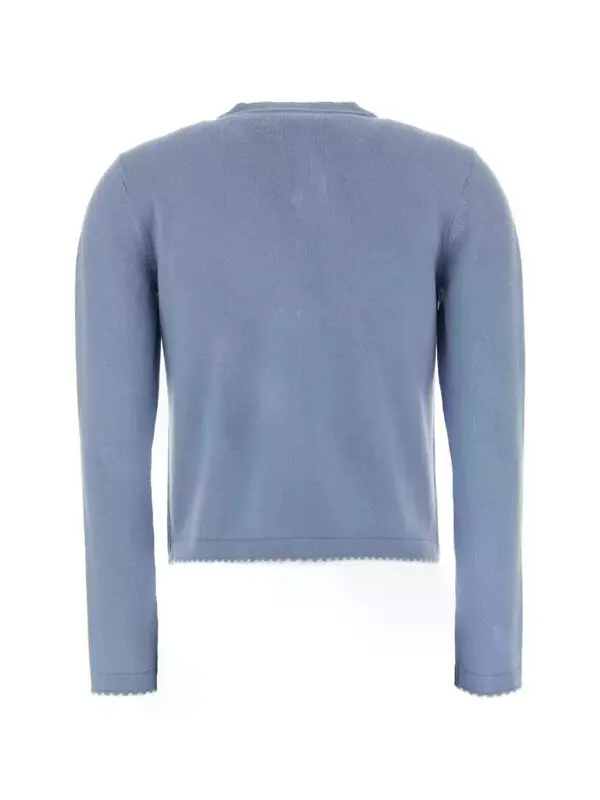 Tory Burch Kendra Scalloped Wool Cardigan - Blue