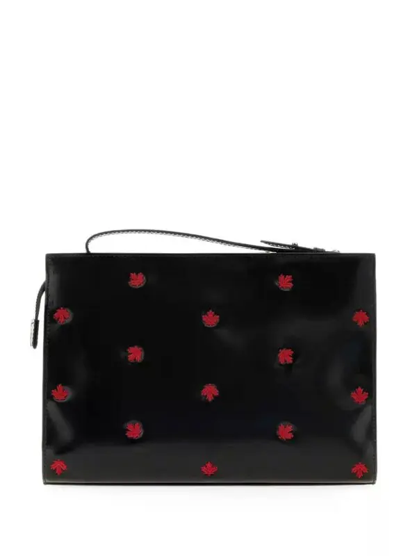 Dsquared2 Maple-leaf Leather Tote Bag - Black