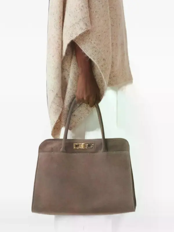 Fabiana Filippi Suede Twist-lock Tote Bag
