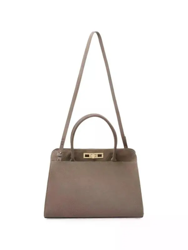 Fabiana Filippi Suede Twist-lock Tote Bag - Neutrals