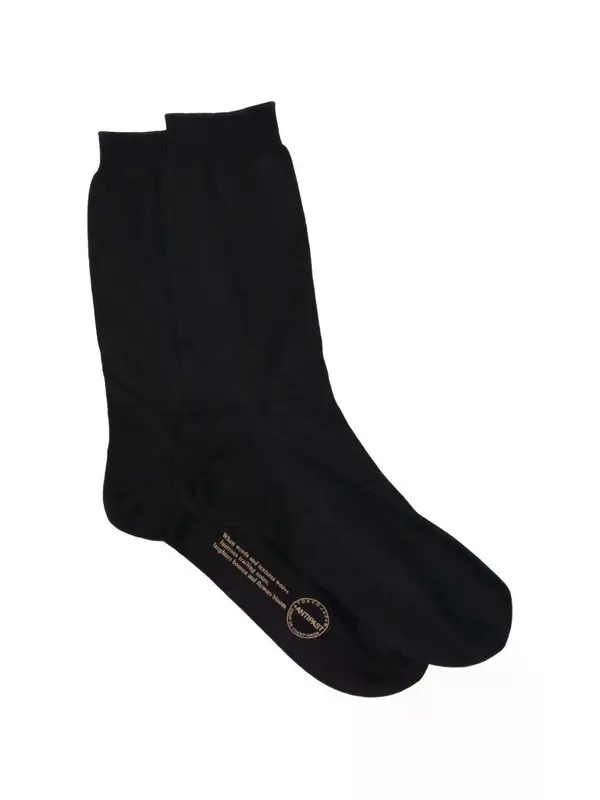 ANTIPAST Ribbed Cuff Cotton Socks - Black