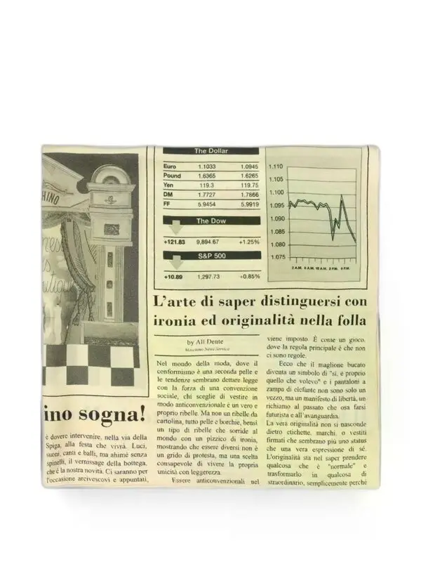 Moschino Newspaper-print Silk Scarf