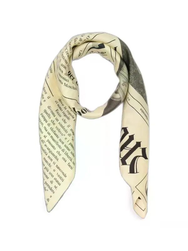 Moschino Newspaper-print Silk Scarf