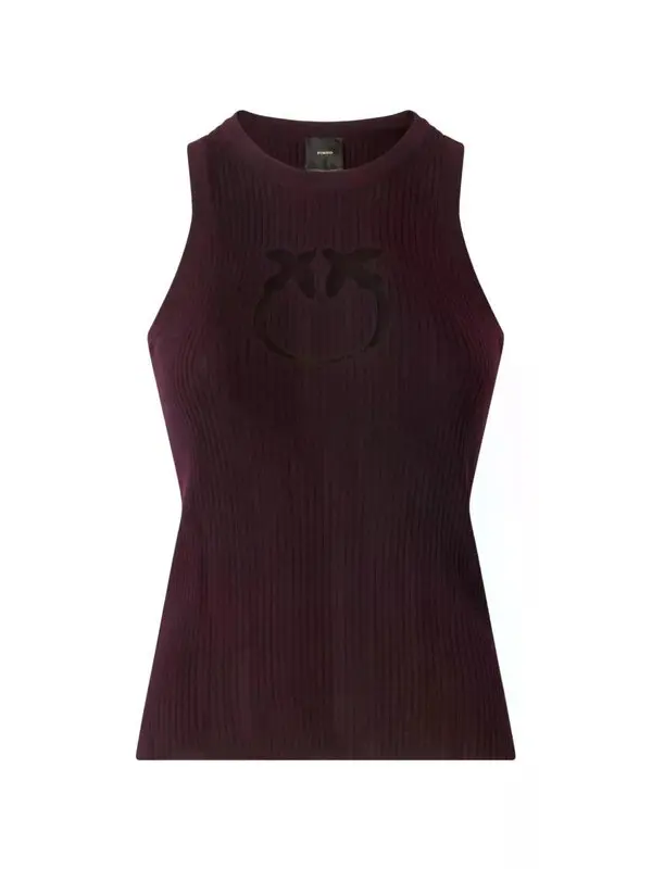 Pinko Love Birds Cut-out Ribbed Tank Top