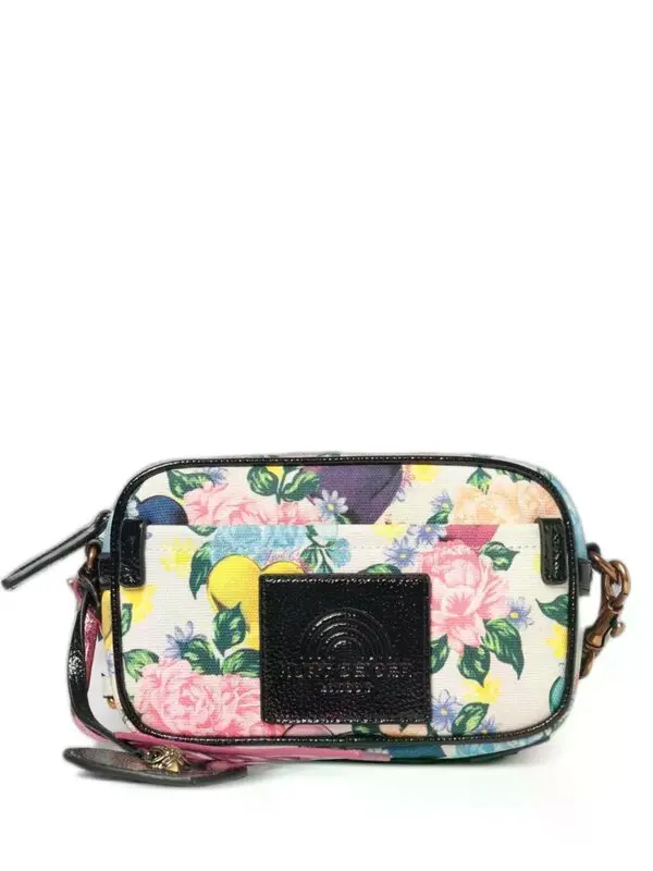 Kurt Geiger Floral Print Logo Strap Shoulder Bag - White