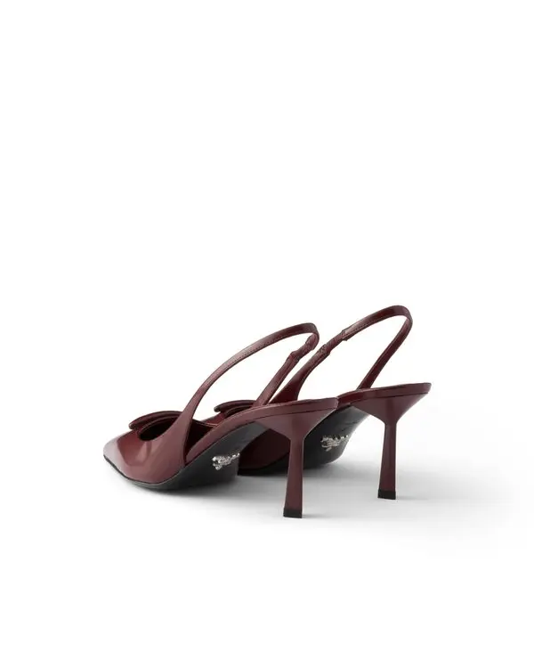 Prada Brushed Leather Slingback Pumps