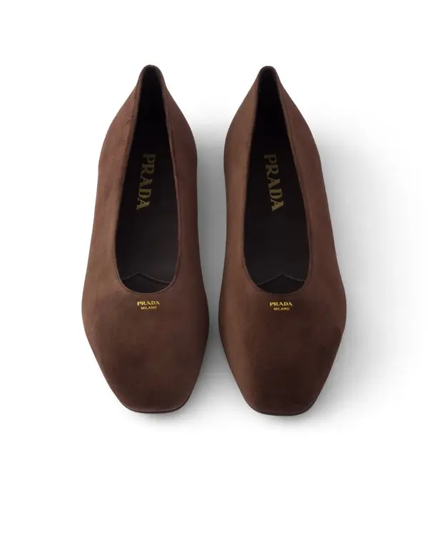 Prada Suede Ballerinas - Brown