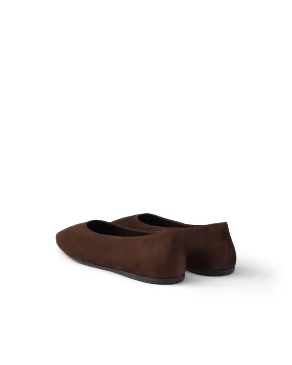 Prada Suede Ballerinas - Brown