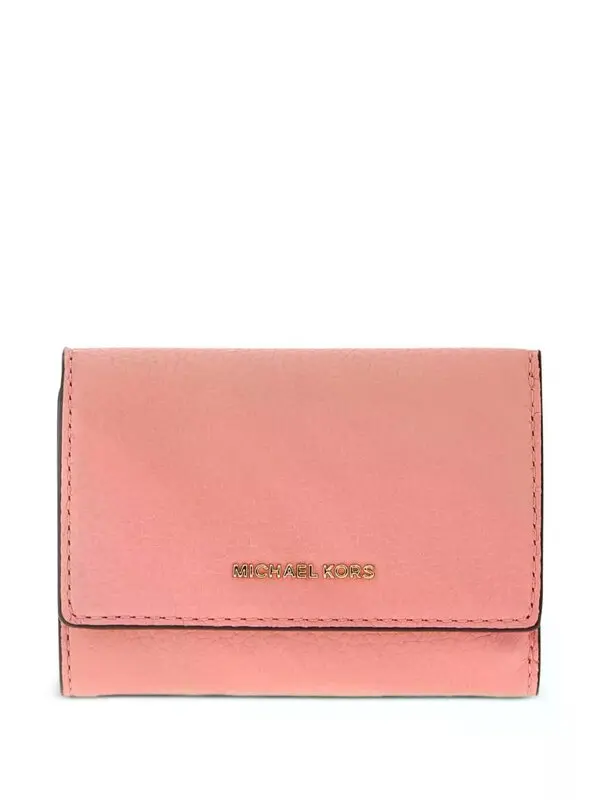 Michael Kors Grained-leather Trifold Wallet - Pink