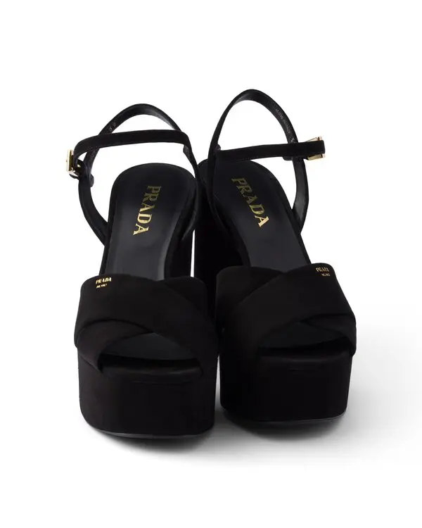 Prada Suede Platform Sandals
