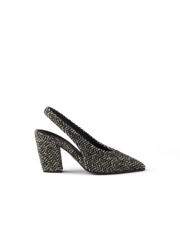 Prada Chevron Slingback Pumps - White