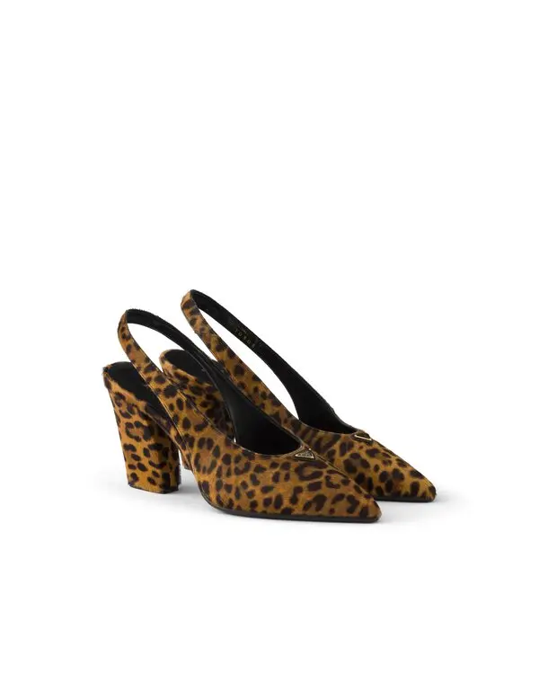 Prada Printed Leather Slingback Pumps
