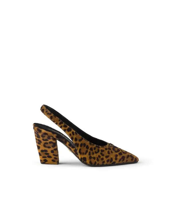 Prada Printed Leather Slingback Pumps