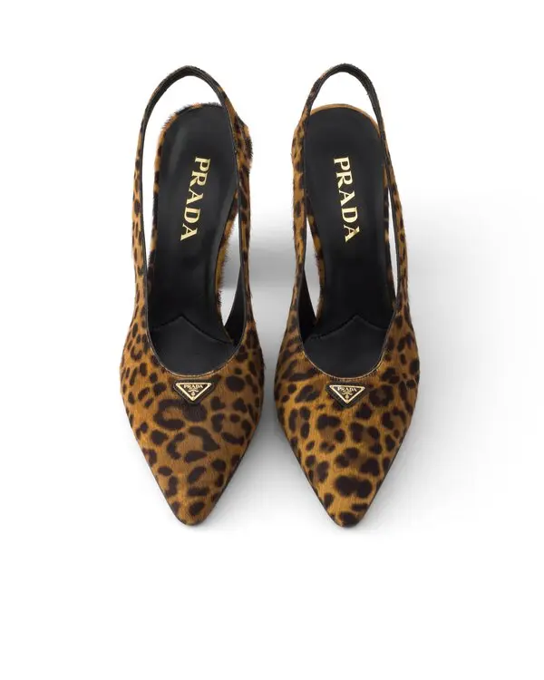 Prada Printed Leather Slingback Pumps