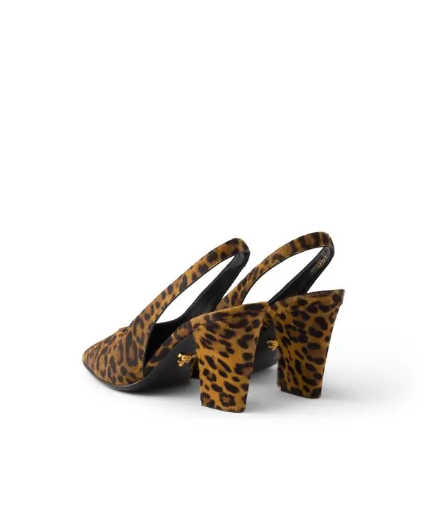 Prada Printed Leather Slingback Pumps
