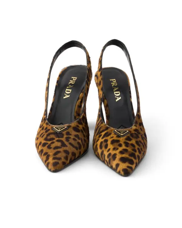 Prada Printed Leather Slingback Pumps