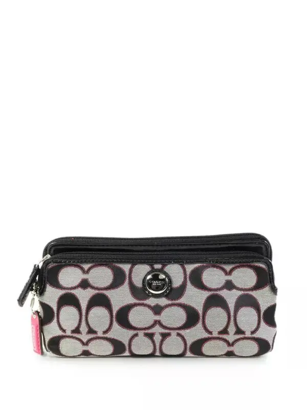 COACH VINTAGE Monogram Print Wristlet Clutch Bag
