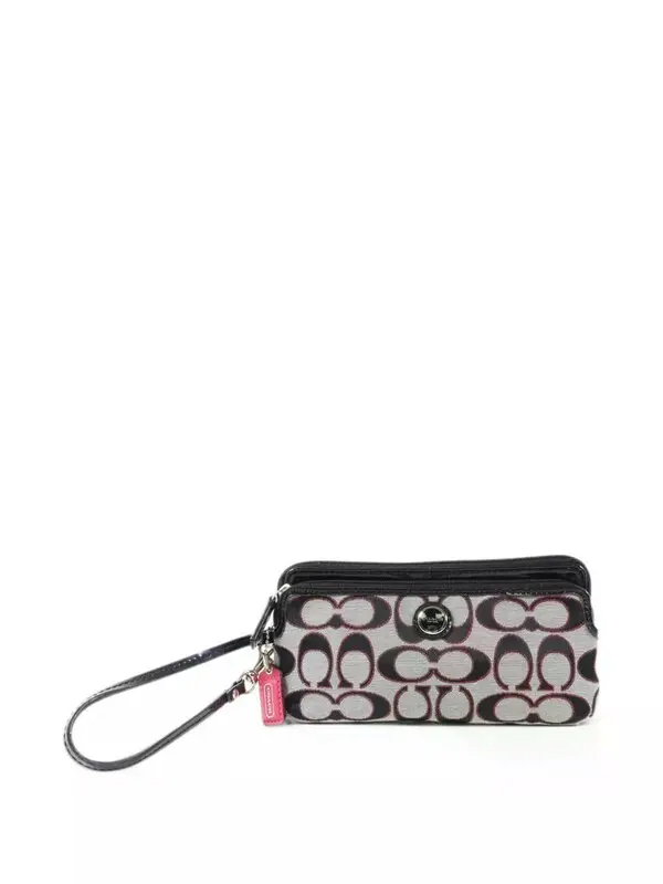 COACH VINTAGE Monogram Print Wristlet Clutch Bag