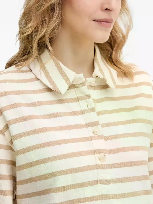 BENETTON Striped Long-sleeve Polo Shirt