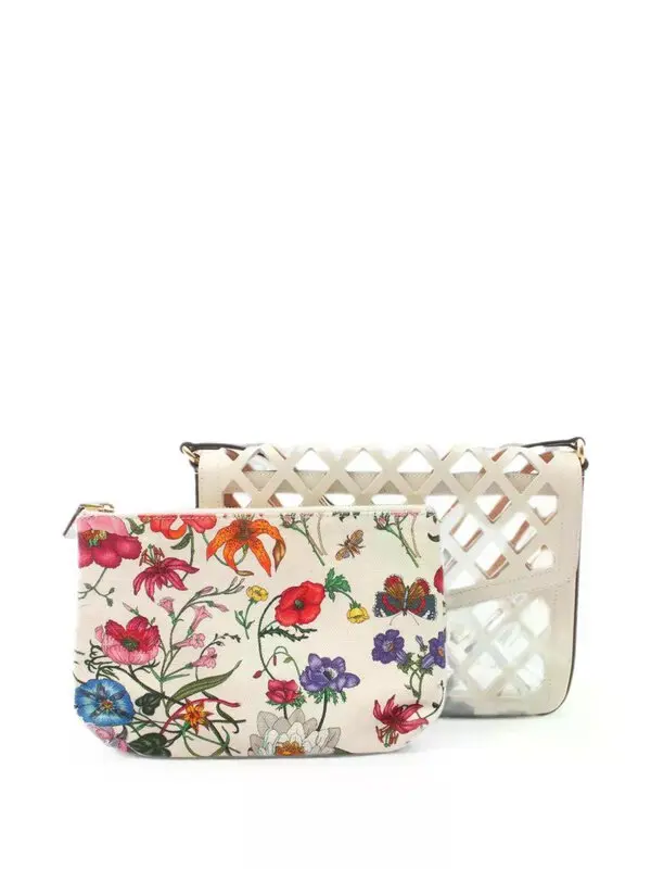 Gucci Floral Print Cut-out Shoulder Bag