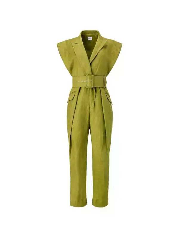 MOOS STUDIO Belted Cap-sleeve Jumpsuit