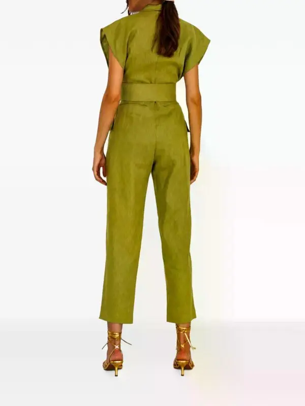 MOOS STUDIO Belted Cap-sleeve Jumpsuit