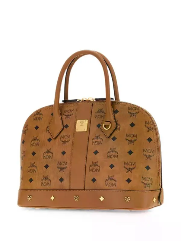 Mcm Pina Visetos-print Studded Tote Bag