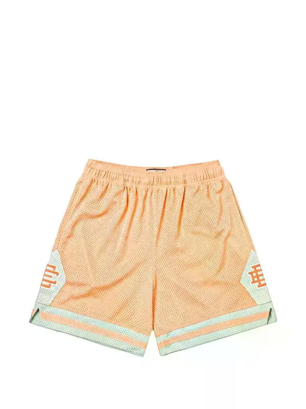 ERIC EMANUEL Mesh Shorts With Logo Detail - Orange