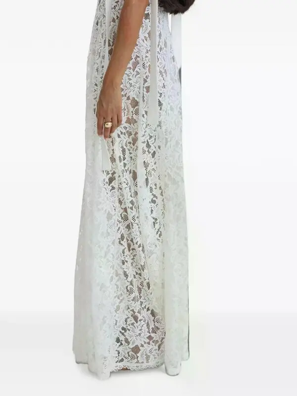 MOOS STUDIO Whisper Lace Tie-fastening Maxi Gown