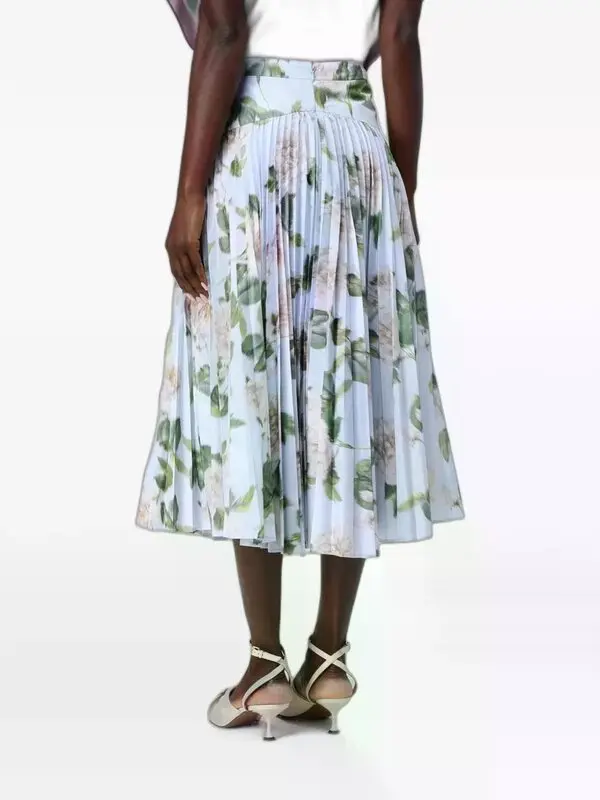 Antonio Marras Pleated Midi Skirt With Floral Print
