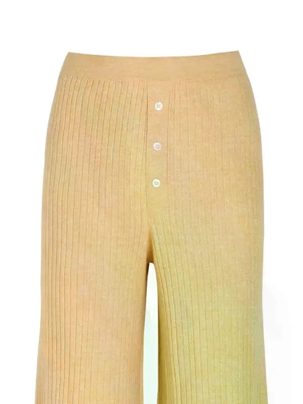 Guest In Residence Ribbed-knit Button-front Trousers