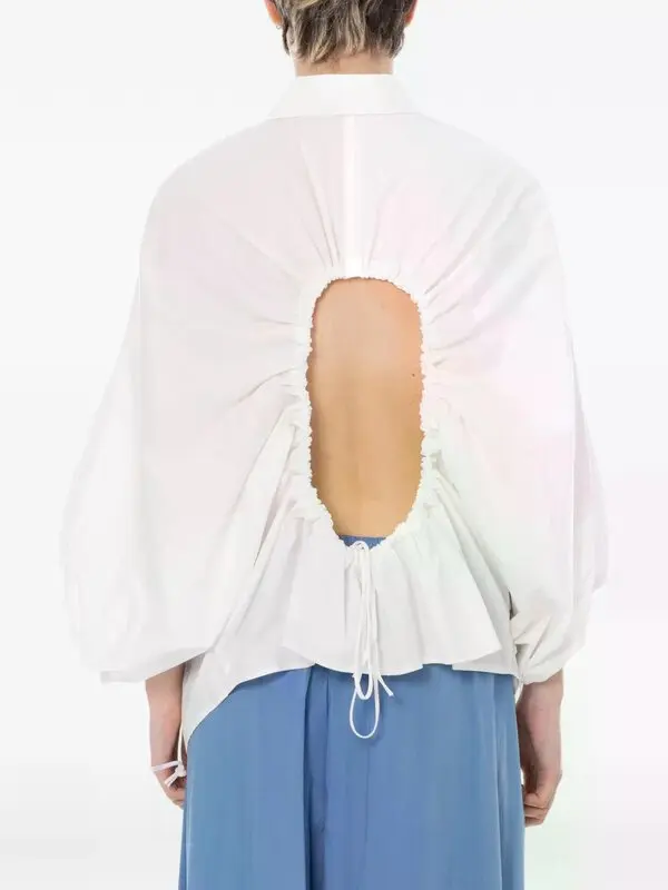 MEIMEIJ Balloon Sleeve Cut-out Shirt