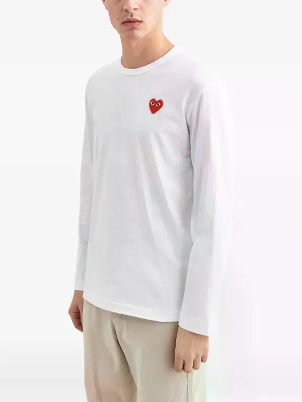 Play Comme Des Garcon Long-sleeved Heart-patch T-shirt