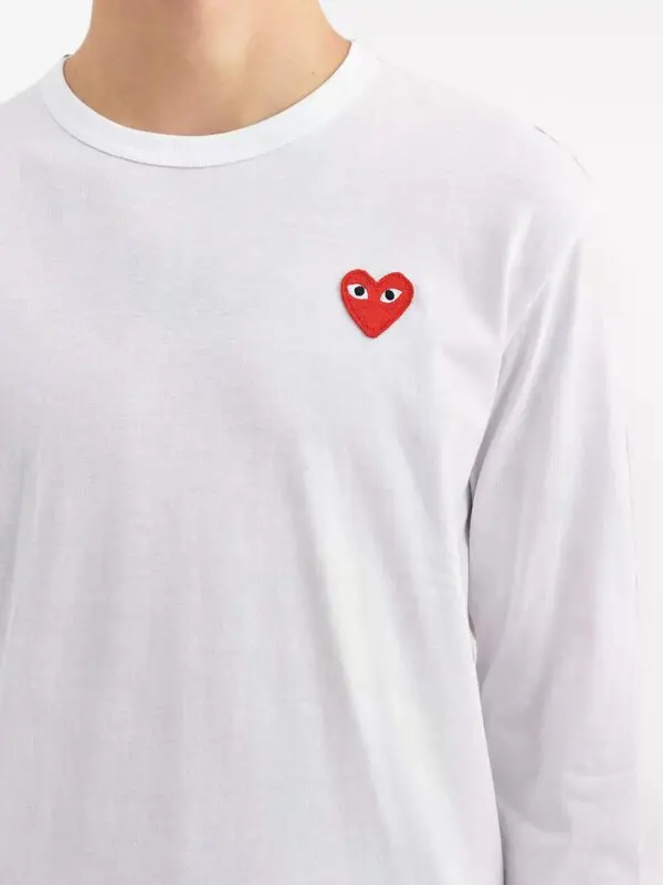 Play Comme Des Garcon Long-sleeved Heart-patch T-shirt