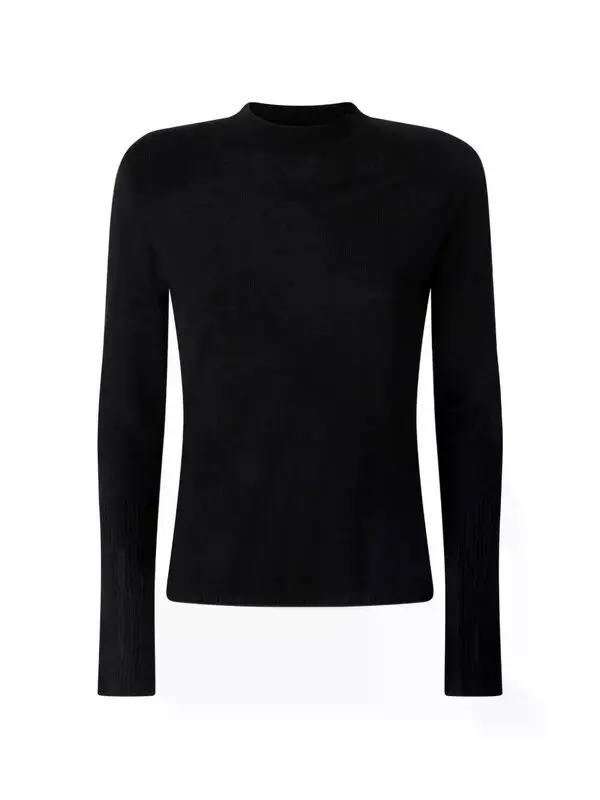 Pinko Ribbed Cuff Wool Sweater - Black