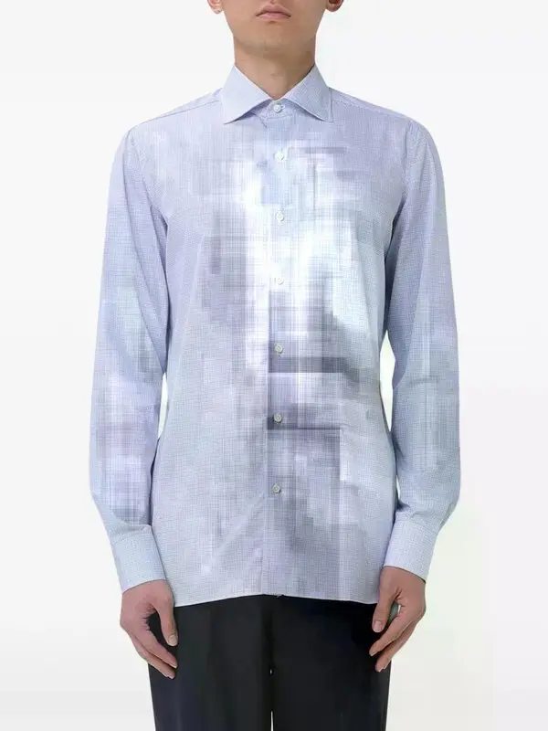 LUIGI BORRELLI Stripe-print Cotton Shirt