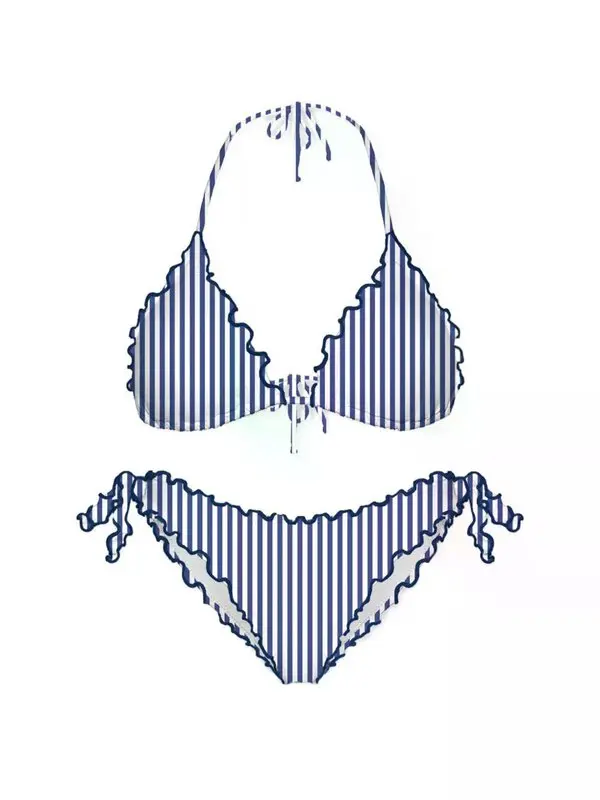 MC2 SAINT BARTH Striped Ruffled Bikini