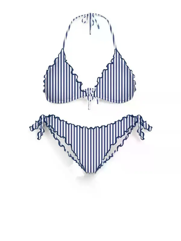 MC2 SAINT BARTH Striped Ruffled Bikini