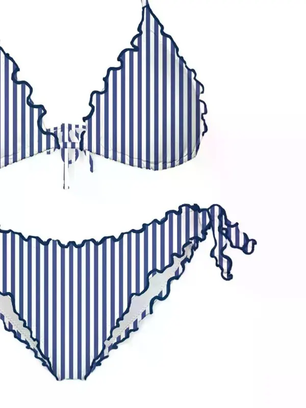 MC2 SAINT BARTH Striped Ruffled Bikini