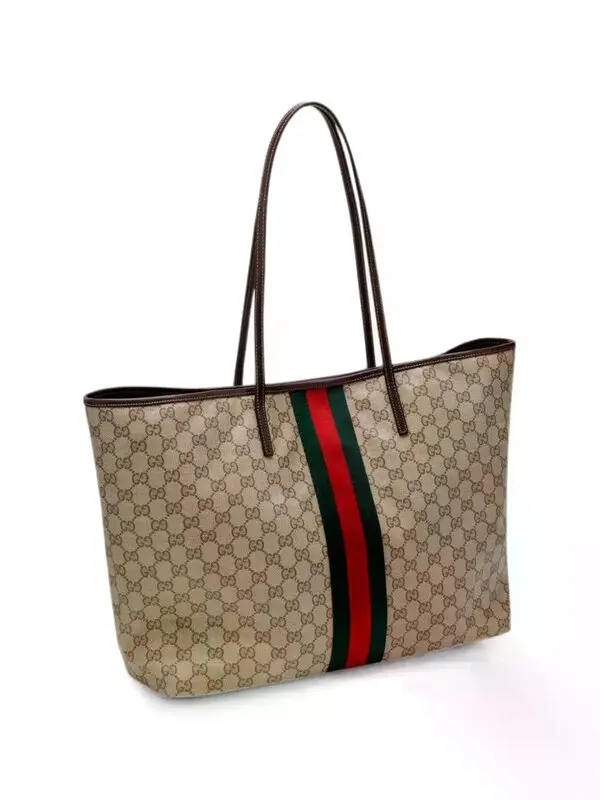 Gucci Large Tribeca Gg Web-stripe Tote Bag