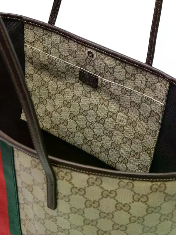 Gucci Large Tribeca Gg Web-stripe Tote Bag