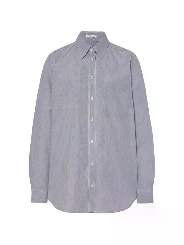 THE ROW Gavina Striped Cotton Shirt - Blue