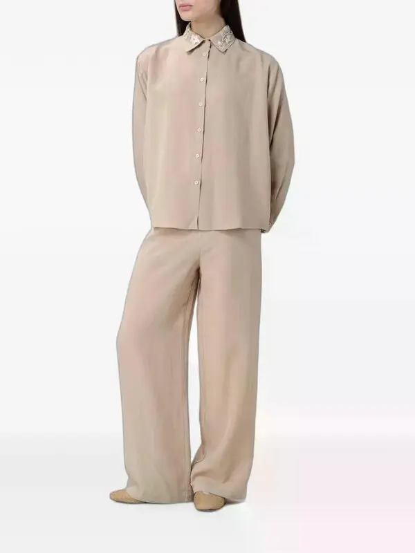 HANITA Embroidered Palazzo Pants