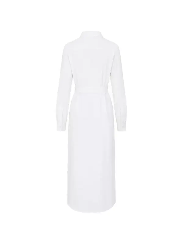 LA ROSE Belted Button-down Shirt Midi Dress