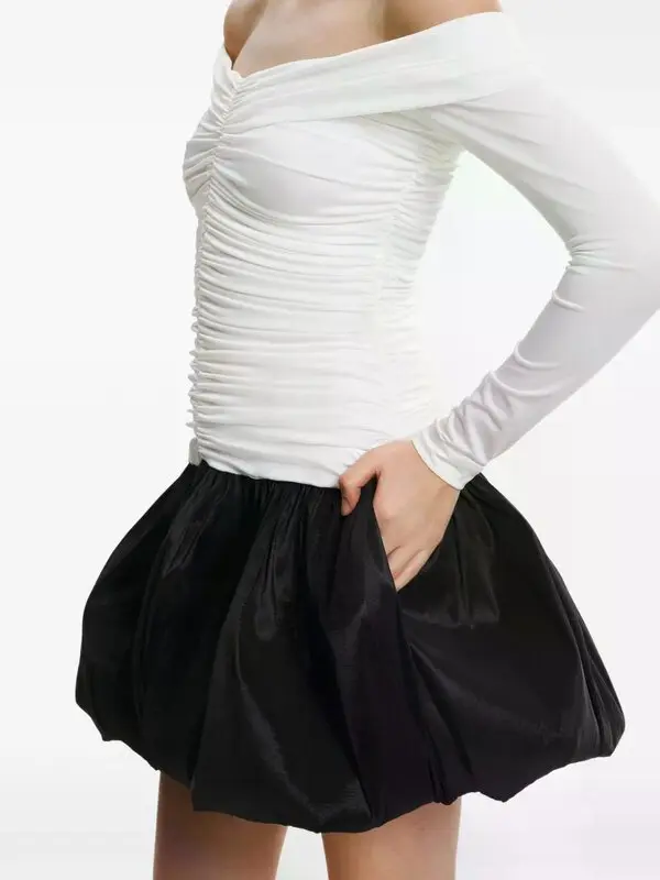 LITA COUTURE Off-the-shoulder Ruched Mini Dress