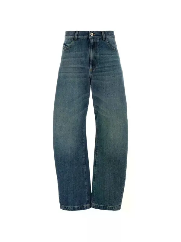 Attico Buckle-strap Barrel-leg Jeans - Blue