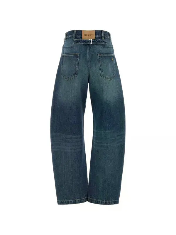 Attico Buckle-strap Barrel-leg Jeans