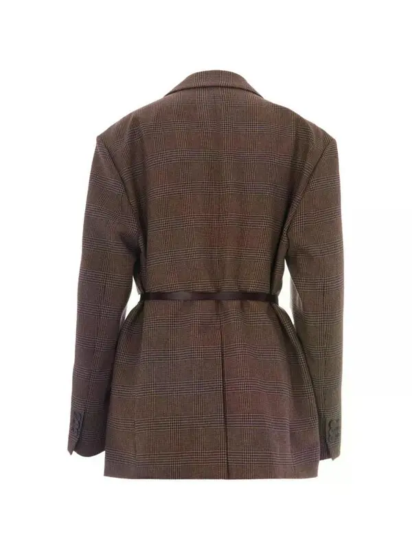 P.a.r.o.s.h Belted Checked-pattern Blazer