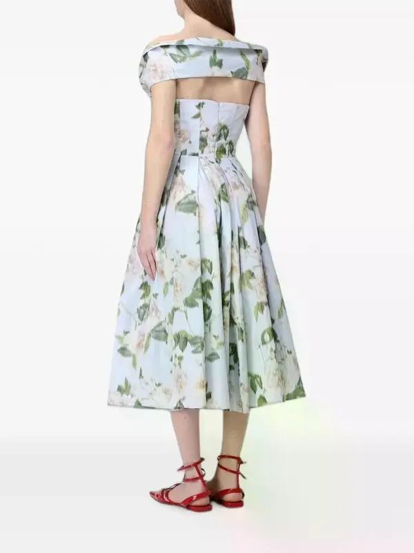 Antonio Marras Floral Print Off-shoulder Midi Dress