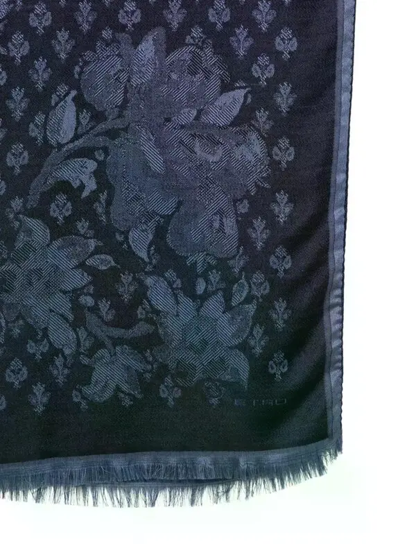 Etro Floral-jacquard Fringed Scarf